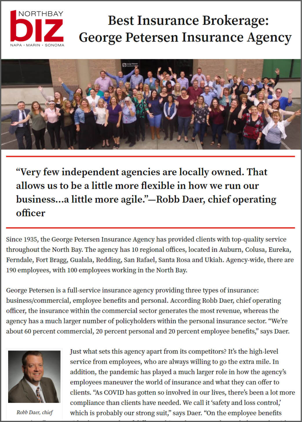 George Petersen Wins Best Insurance Brokerage - George Petersen ...